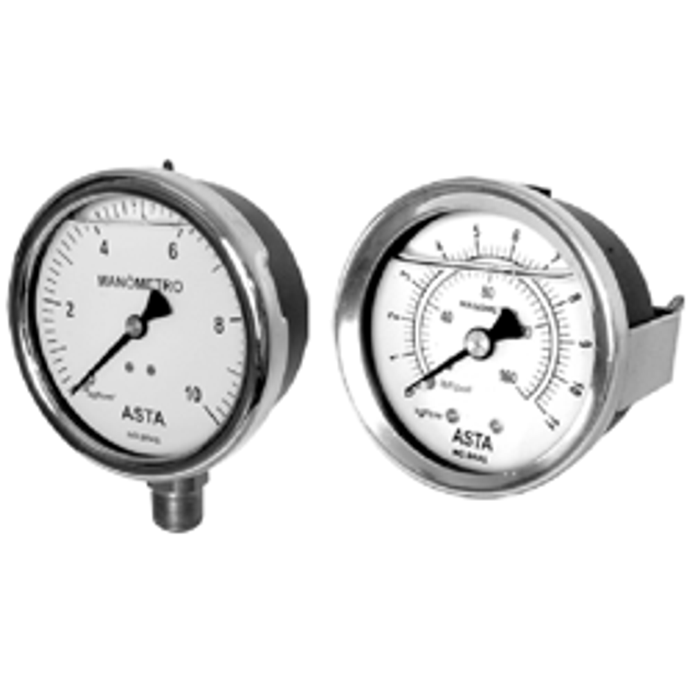 Manômetro Industrial com Glicerina Ø 63 mm Faixa 0 a 200 Kgf Novotest ...